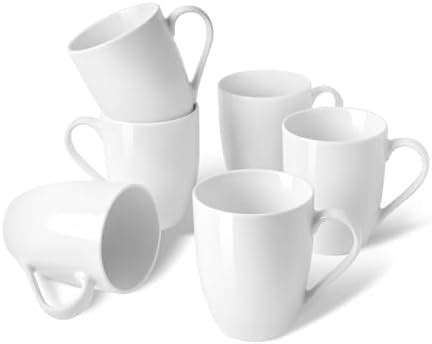 Mfacoy White Coffee Mugs Set Of 4 16 Ounce Mug With