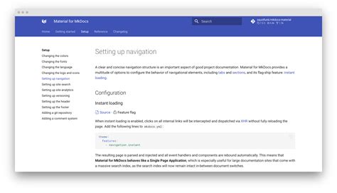 Setting Up Navigation Fork Of Material For MkDocs