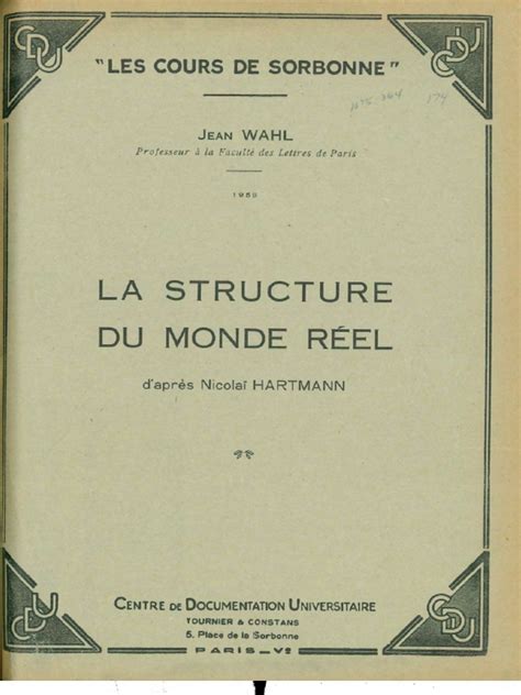 Pdf Jean Wahl Lestructure Du Monde Reel Selon Nicolai Hartmann Dokumen Tips