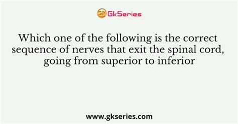 which one of the following is the correct sequence of nerves that exit