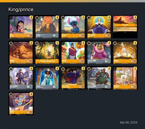 King Prince Lorcana Deck Disney Lorcana
