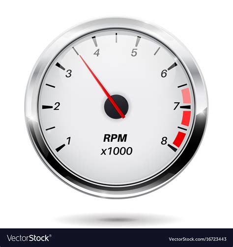 Tachometer Round Gauge With Chrome Frame Vector Image