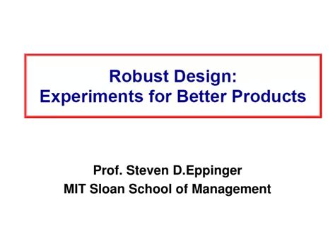 Ppt Prof Steven Deppinger Mit Sloan School Of Management Powerpoint