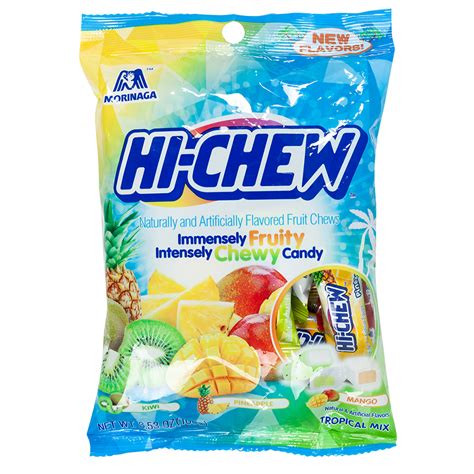 Hi Chew Tropical Mix 353 Oz Peg Bag Nassau Candy