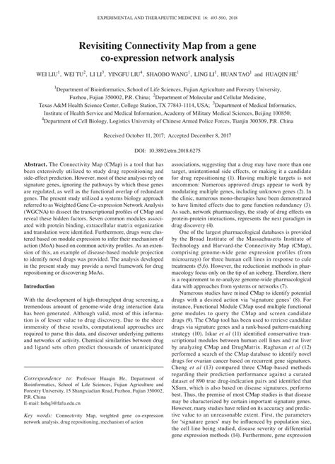 Pdf Revisiting Connectivity Map From A Gene Co‑expression Network