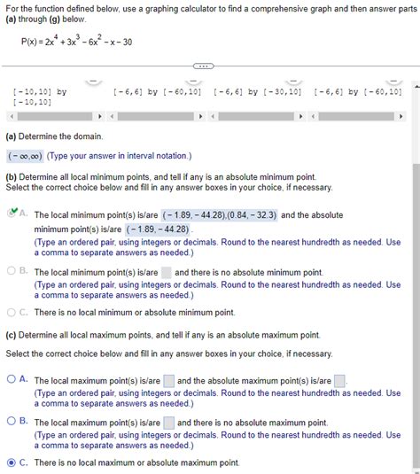 Solved For The Function Defined Below Use A Graphing