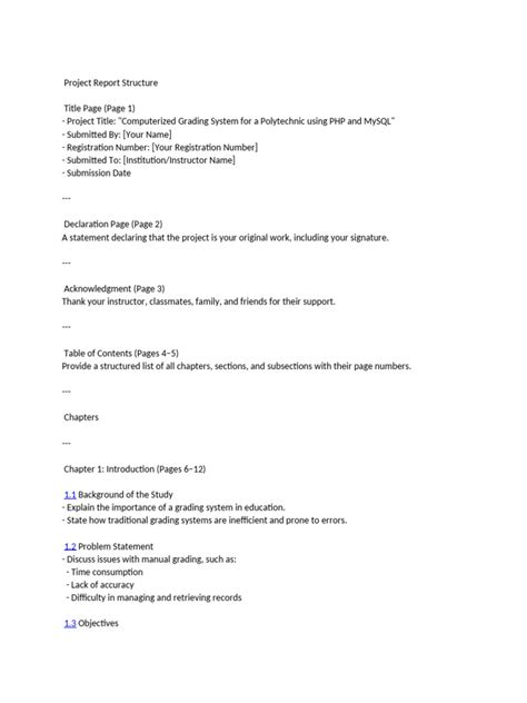 Project Report Structure Pdf Databases Php