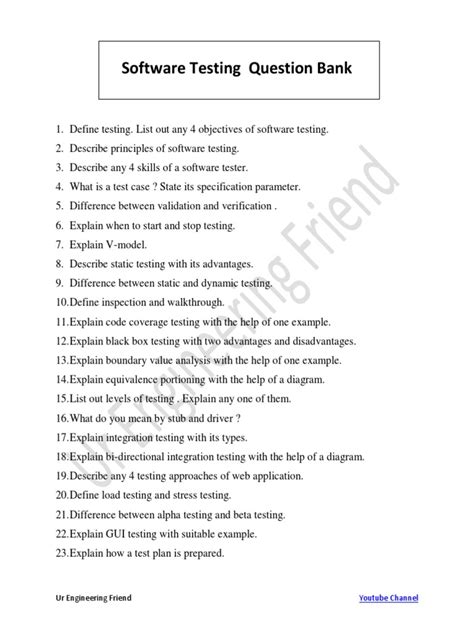 Ste Live Seminar Question Bank Pdf Software Testing Software Bug