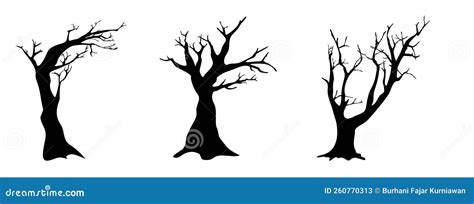 Naked Tree Silhouette Design Stock Vector Illustration Of Crooked Element 260770313