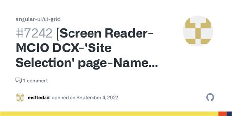 [screen reader mcio dcx site selection page name filter] there is no visual label for the