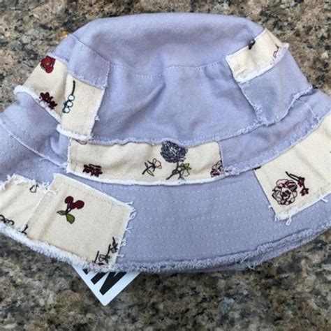 Uo Frayed Patchwork Cotton Bucket Hat Brand New Tag Depop