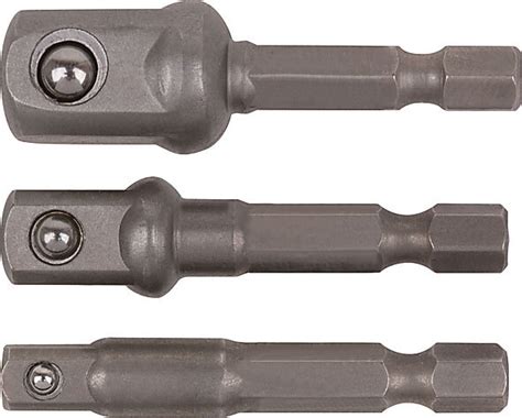 Адаптер для торцевых головок, набор 3 шт, 1/4", 1/2", 3/8", длина 50 мм ...