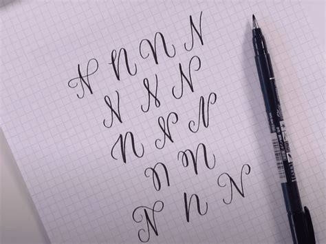 15 Ways To Write Letter N In Brush Calligraphy The Happy Ever Crafter
