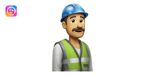 Constructor Guy Thinking With His Hand On This Chin Emoji Ai Emoji