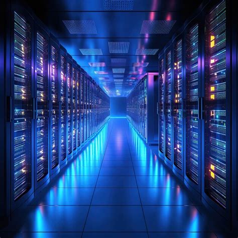 Server Rack Inside Data Center Premium Ai Generated Image