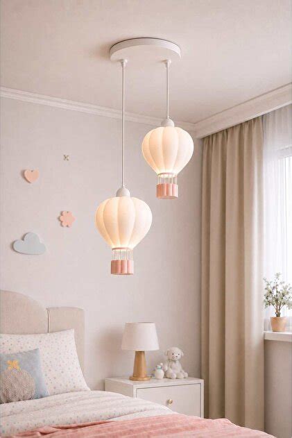 Marpa Lights İsimli Kız Erkek Çocuk Ve Bebek Odası Balon Avize Kişiye Özel Tavan Lambası E27