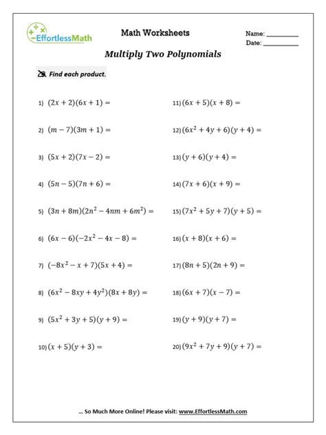 Multiply Two Polynomials Pdf