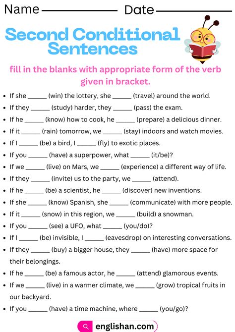 Second Conditional Worksheets And Exercises With Answers
