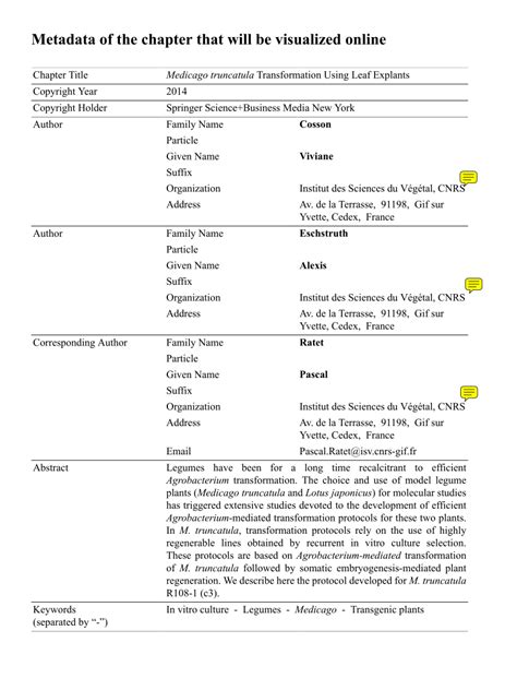Pdf Medicago Truncatula Transformation Using Leaf Explants