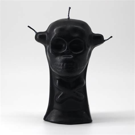Skull Candle With 3 Wicks Black Wax Spiritual