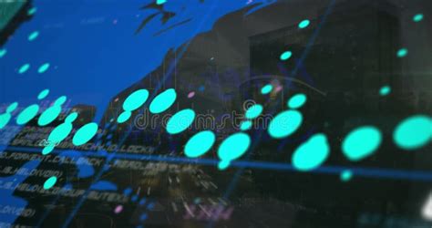 Animation Of Graphs Computer Language Numbers And Map Over Time Lapse Of Moving Vehicles On