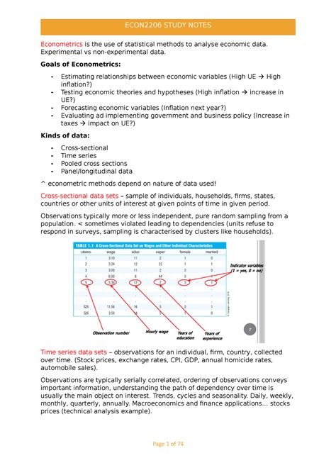 ECON Study Notes Econometrics Is The Use Of Statistical Methods