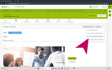 Automatische Einbuchungslinks Maxbrain Lernplattform Learning Platform