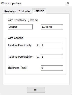 Wire Properties AN SOF Antenna Simulation Software