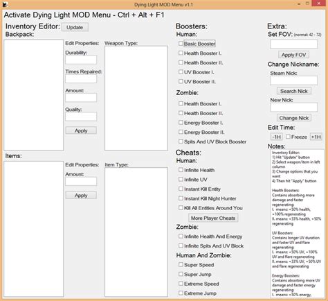 Huge Dying Light Cheat Table Leak From Xdarionx