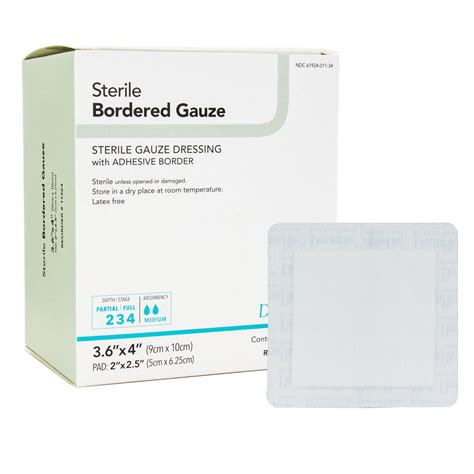 Dermarite Bordered Gauze White Gauze Island Dressing Sterile 3 35 X 4