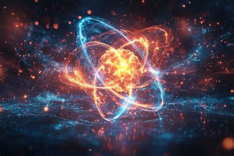 Vibrant Depiction Of Atomic Fusion Showcasing Energy And Motion In