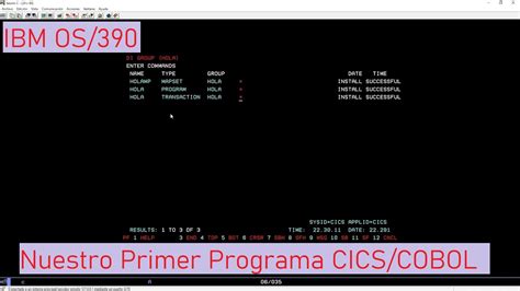 Ibm Os 390 Nuestro Primer Programa Cics Cobol Youtube
