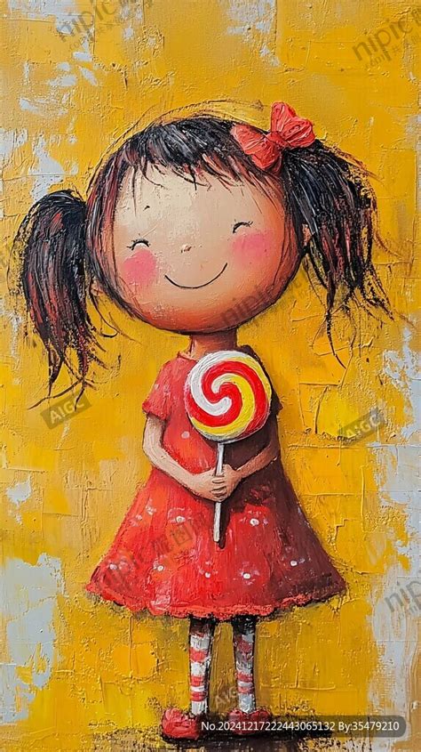 Ai创作图手绘快乐女孩无框画 棒棒糖小女孩 卡通人物现代油画 小女孩装饰画 手绘呆萌女孩无框画 手绘卡通女孩装饰画 卡通人物油画 拿冰糖葫芦的小女孩 原创手绘小女孩 小女孩墙纸 卡通女孩装饰画