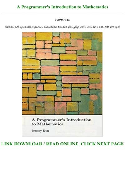 [ Free Download ] A Programmers Introduction To Mathematics Full Acces