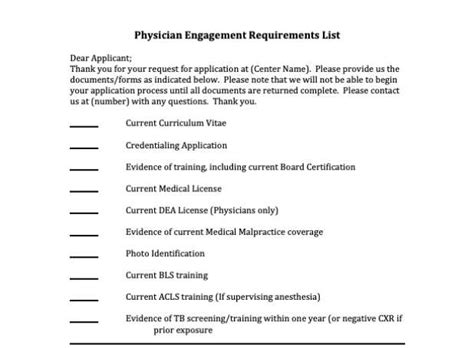 Credentialing Application Document Request Letter Asc Solutions Library