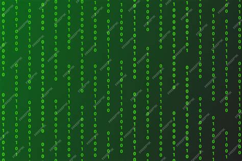 Premium Vector Green Binary Numbers On A Black Background