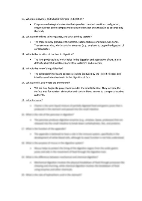 Solution Human Digestive System Questions And Answers Studypool