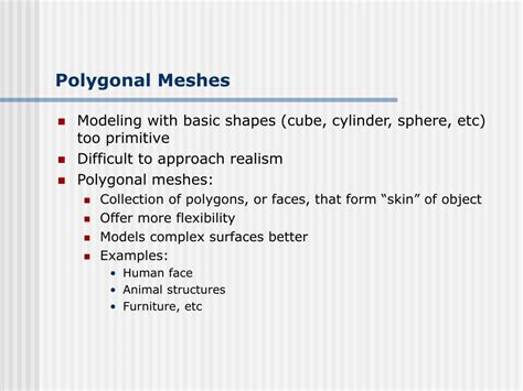 Ppt Cs 4731 Computer Graphics Lecture 10 3d Modeling Polygonal Meshes Powerpoint