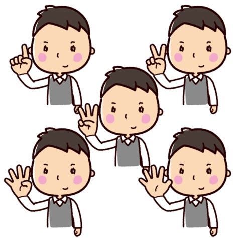 指のイラスト二本指チョキ2カット イラストくん