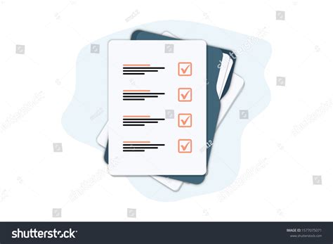 Documents Folder Paper Sheets Flat Illustration Stock Vector Royalty Free