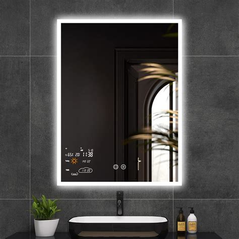 Evokor X Inch Led Smart Bathroom Mirror With Lights Anti Fog