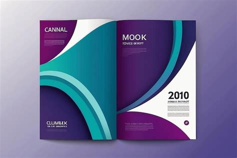 Premium Photo Abstract Curve Shape On Blue Purple And White Color Background A4 Size Book