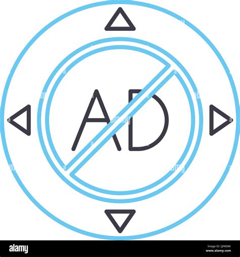 Ad Blocker Line Icon Outline Symbol Vector Illustration Concept Sign Stock Vector Image And Art