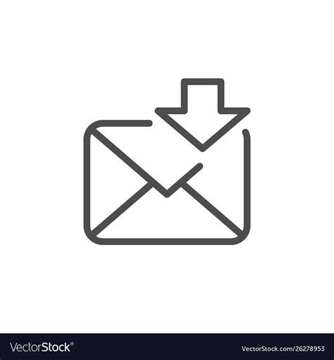 Inbox Mail Line Outline Icon Royalty Free Vector Image