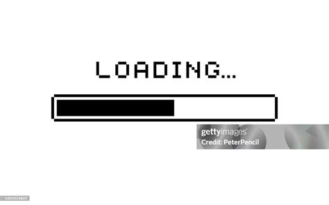 Loading Bar Pixel 8bit Retro Progress Bar Vector Stock Illustration High Res Vector Graphic