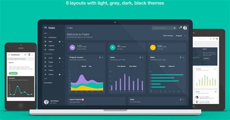 Flatkit Dashboard Ui Kit Admin Templates Ft Dashboard And Bootstrap Envato Elements