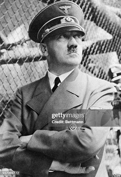 Portrait Of Adolf Hitler Wearing Uniform With Arms Crossed News Photo