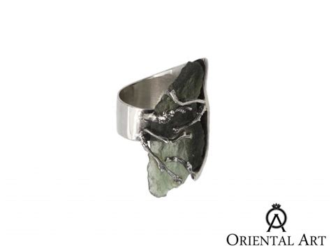 Сребърен пръстен Молдавит Пръстени Orientalart Bg