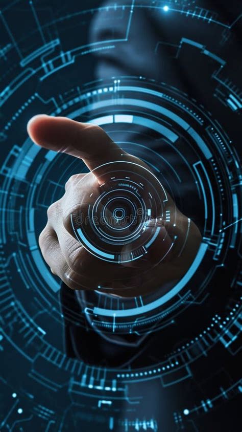 Futuristic Digital Interface With Human Interaction Generative Ai