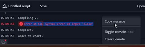 How Do I Copy Pine Script Error Messages Stack Overflow